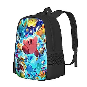 Kir-By Casual Backpack Large Capacity Laptop Bags Lightweight Travel Daypack Anime Shoulders Bag For Hiking Travel Camping Work