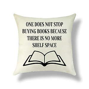Sazuwu Book Lovers Gift for Women Pillowcase Reading Lovers Gift Librarian Gifts Throw Pillow Case Motivational Sign Cotton Linen Home Decorative Pillow Cover Inspirational Cushion Cover