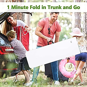 Portable Folding Bench 6 Foot Outdoor Benches Weatherproof, Garden Bench with Carrying Handle, Easy Transport, Lightweight Plastic White Bench for Indoor and Outdoor Seating Picnic Party Camping