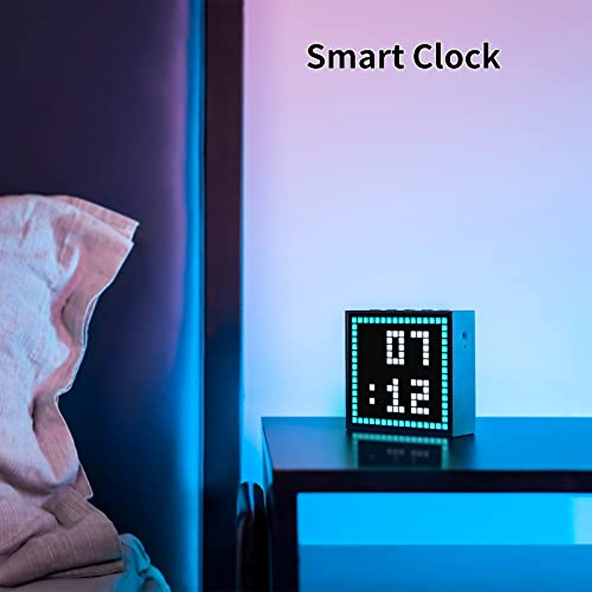 Divoom TimeBox Evo -- Pixel Art Bluetooth Speaker with 16x16 LED Display APP Control - Cool Animation Frame & Gaming Room Setup & Bedside Alarm Clock- Black