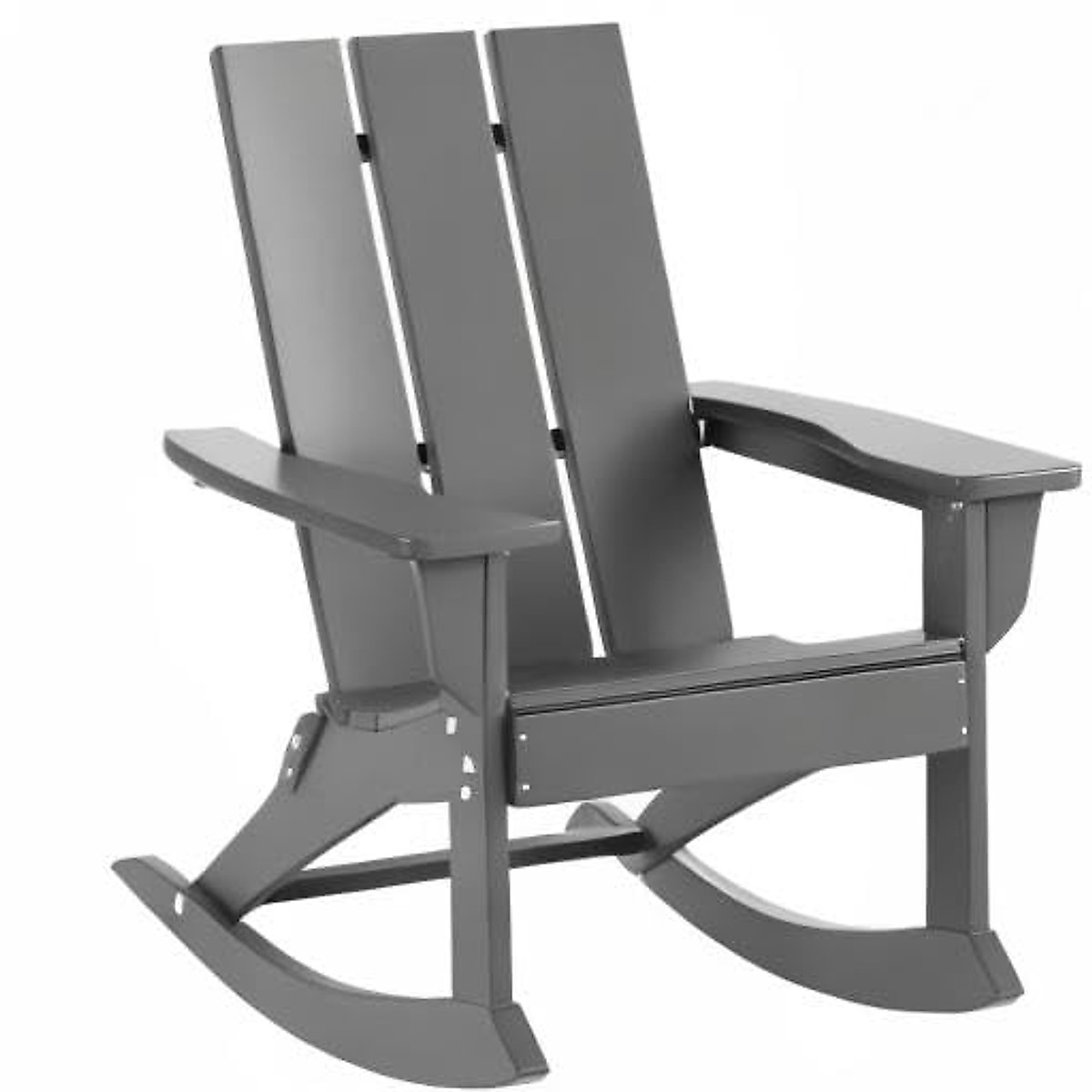 WO Home Furniture Adirondack Rocking Chair Set of 2 PCS Patio All-Weather and UV Protection for Any Outdoor Spaces (Gray)