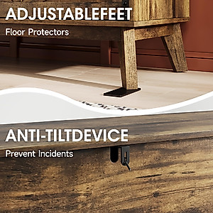 Fameill 59'' Farmhouse 6 Drawers Dresser, Wide Wood Dresser TV Stand, Storage Cabinet with Metal Handles and Generous Storage Space, Dresser for Bedroom, Closet, Hallway, Rustic Brown