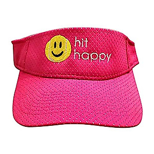 Tennis Happies Tennis Visor Hit Happy, Adjustable Strap, Perfect for On The Court Or Off (Pink), One Size