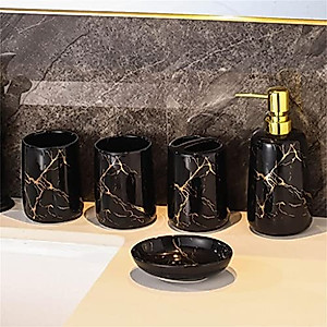 CZDYUF Bathroom Mouthwash Cup Toothbrush Cup Set Ceramic Bathroom Five-Piece Wash Set Bathroom Supplies