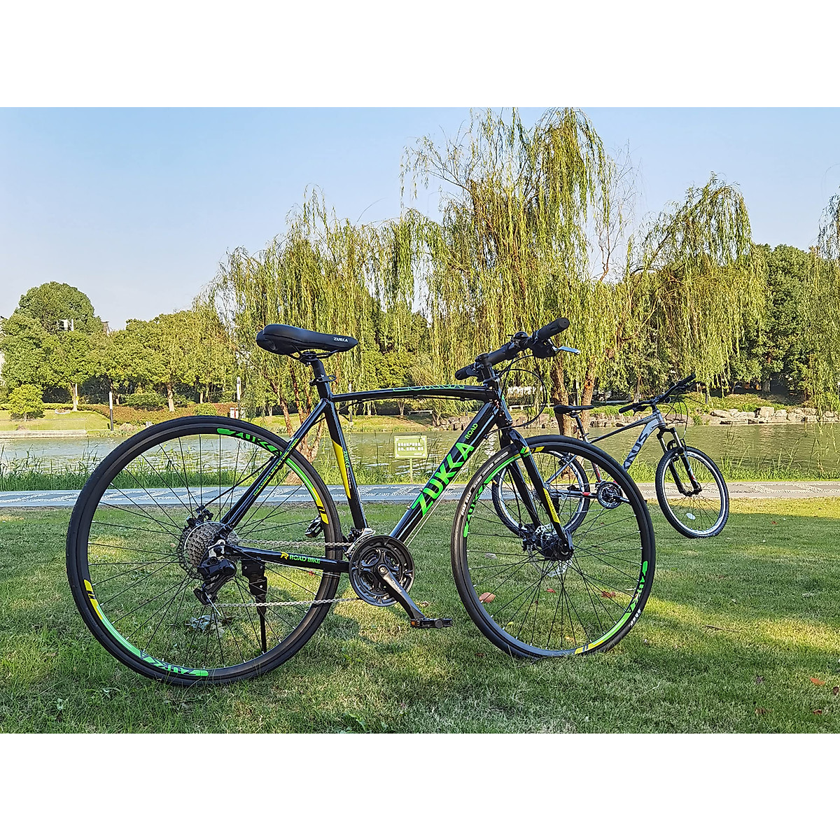 MEGHNA Road Bike 700C Wheels 3 x 8/24 Speed Dual Disc Brake Road Bike Flat Handlebar Hybrid Bike Commuter Bike for Women Men Junior Senior