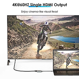 WAVLINK USB C to Dual HDMI Adapter 4K@60Hz, Thunderbolt 3/4 Compatible, Type C to HDMI Multi Monitor Converter for MacBook Pro/Air,Dell XPS 13/15,HP,Lenovo Yoga,etc(DP Alternate Mode Required)