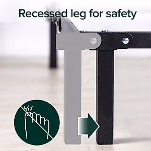 ZINUS Compack Metal Bed Frame / 7 Inch Support for Box Spring and Mattress Set, Black, Queen