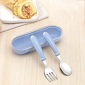 4 Pcs Toddler Utensils, Toddler Forks and Spoons ,stainless Steel Baby Utensils Baby Silverware Set with Storage Box for Safe Dining