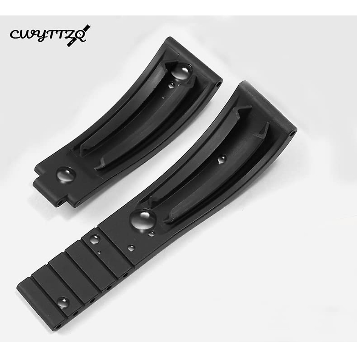 CWYTTZQ 20mm rubber watch strap for Rolex men's watch accessories black and green water ghost outdoor sports silicone strap wristband watchbands (Black gold buckle)