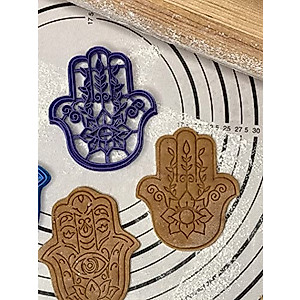 Premium Quality Set of 2 Hamsa Cookie Cutters & Molds 4” inch Produced by 3D Kitchen Art