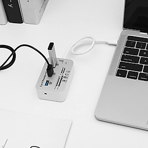 Garrulax USB C Hub,7 in 1 USB 3.0 Hub Splitter with Type C 3 Ports USB Type C HUB SD/TF Card Reader USB 3.1 Adapter for MacBook/Computer