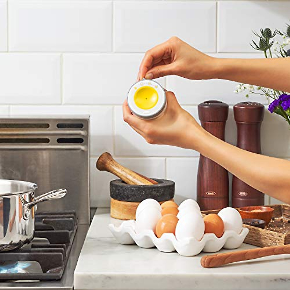 OXO Good Grips Digital Egg Timer with Piercer,White,One Size