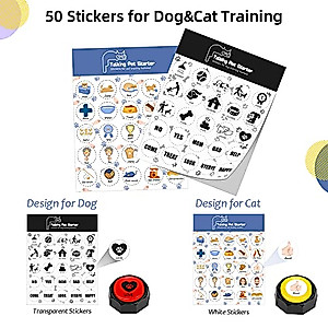 RIBOSY Soundboard, 8 Recordable Buttons with 4 Mats, 50 Stickers, Dog Buttons for Communication - Record& Playback Your Own Voice to Train Your Dog Voice What They Want