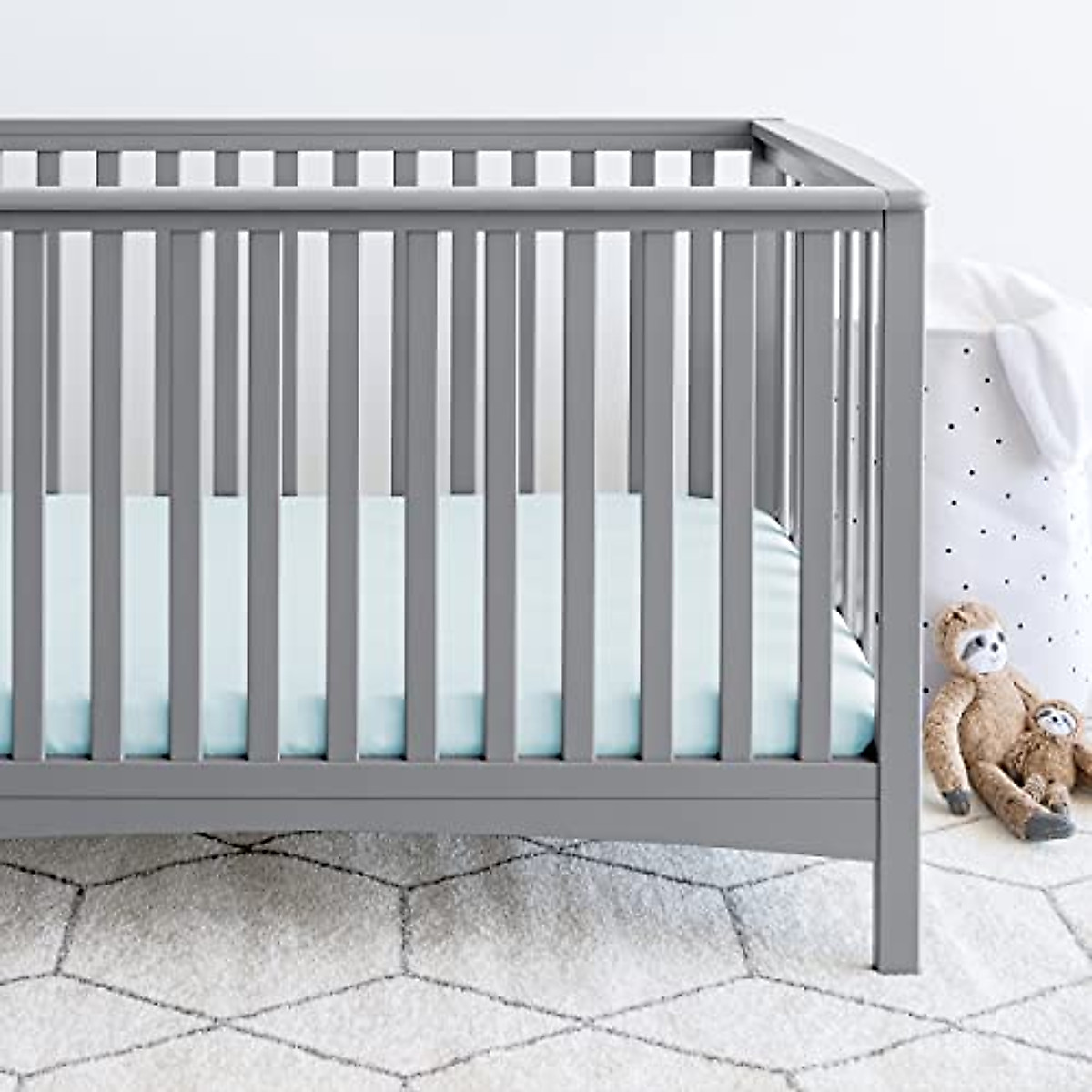 Bare Home 2-Pack Fitted Crib Sheets - Premium 1800 Ultra-Soft Microfiber - Breathable - Baby Sheet - for Boys & Girls - Fits Standard Crib and Toddler Mattresses (Crib, Sky Blue/Cloud Grey)