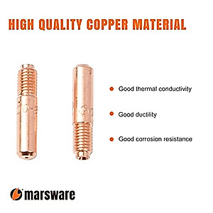 MARSWARE M15 MIG Welding Gun Accessory Kit, 087299 Contact Tip .023"-.025" 30 PCS for 169-589, 249039, 248282