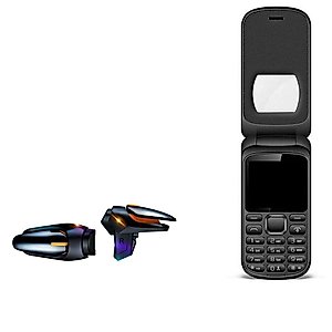 BoxWave Gaming Gear Compatible With Energizer E220 - Touchscreen QuickTrigger Auto, Trigger Buttons Autofire Gaming Mobile FPS - Jet Black