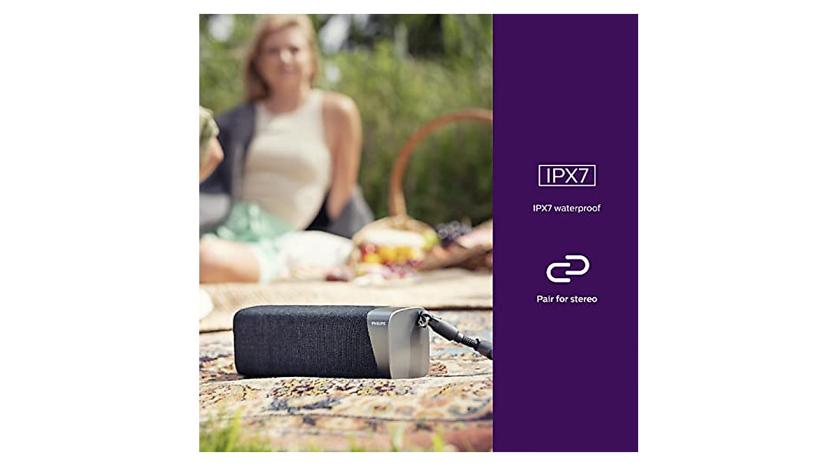 Philips S7505 Bluetooth Speaker: IPX7, Power Bank, 20H Play