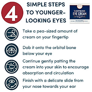 Caffeine Eye Cream for Dark Circles & Puffiness - Anti-Aging, Wrinkle Reducing, 100% Brazilian Coffee Oil, Hyaluronic Acid, 1 oz Boxed Version