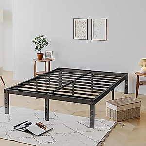 COMASACH 14 Inch Bed Frames Queen Size 3500 lbs Heavy Duty Platform with Sturdy Metal Slats, No Box Spring Needed, Easy Assembly, Under Bed Storage, Noise-Free, Non-Slip