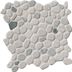 MSI Black and White Pebbles Marble Tile for Kitchen Backsplash, Wall Tile for Bathroom, Floor Tile, and Shower Wall Tile, Sample