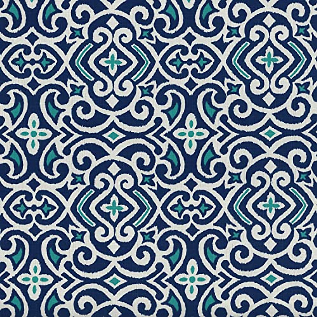 Pillow Perfect Damask Indoor/Outdoor Sofa Setee Bench Swing Cushion with Ties, Weather, and Fade Resistant, 18" x 45", Blue/White New Damask, 1 Count