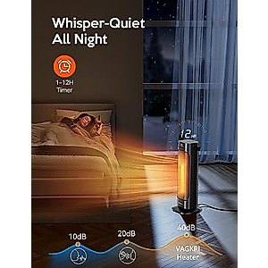 VAGKRI 24"Space Heater, 1500W Portable Electric Heater with Thermostat, Remote, 3 Modes, Timer, Oscillating, Overheating & Tip-Over Protection, Fast Ceramic Heater for Bedroom Office Garage Indoor Use