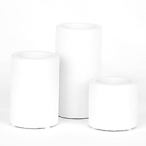 Koyal Wholesale Ceramic Tealight & Taper Candle Holders, Matte White Candle Taper Holder Set of 3