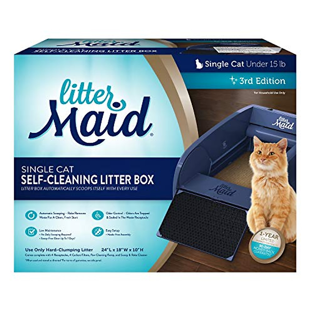 LitterMaid® Single Cat Self-Cleaning Litter Box, Blue