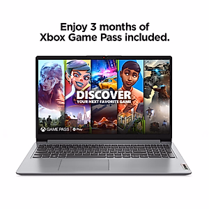 Lenovo IdeaPad 1i - (2023) - Everyday Laptop Computer - Windows 11-15.6" FHD - 4GB Memory - 128GB Storage - Intel Celeron N4500 - Cloud Grey