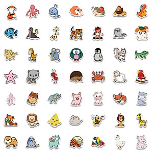 200 PCS Animal Cute Stickers Vinyl Water Bottle Stickers Hydroflask Laptop Phone Skateboard Aesthetic Waterproof Stickers Kids Teens