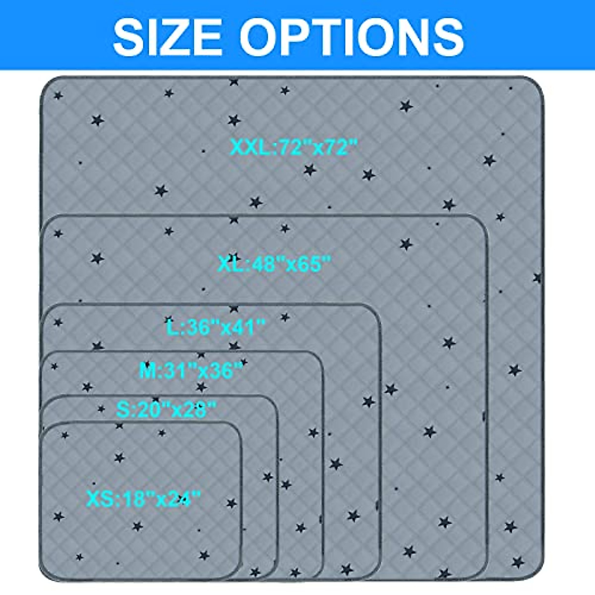 RIOUSSI Washable Pee Pads for Dogs, Reusable, Absorbent, Leakproof, Non Slip Pet Puppy Pads for Potty Training. 18x24 Inch(4pack)