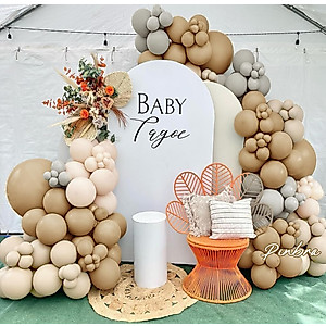 Neutral Balloon Boho Nude Double Stuffed Beige Cream Tan Balloons Balloon Garland Blush Ivory White Sand Balloon Arch Kit for Baby Shower Gender Reveal Bridal Shower Birthday Wedding Party Decorations