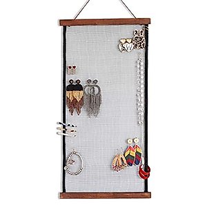 Earring Organizer Wall Monut Earring Holder Display Hanging Jewelry Organizer for Studs Dangle Earrings and Necklaces Holder Rack for Women Girl Gift