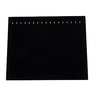 Foraineam 3 Pack Black Velvet Jewelry Display with 17 Hooks Necklace Tray Organizer Pad Bracelets Pendants Chains Showcase Stands