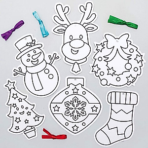 Baker Ross AX485 Christmas Sand Art Decorations - Pack of 12, Festive Tree Ornaments for Creative Craft Activities to Make and Decorate