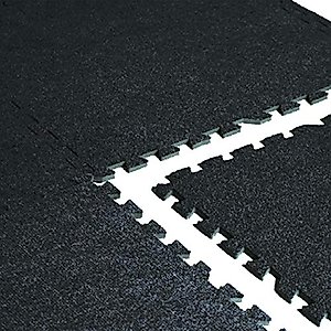 CAP Barbell 24 Square' (6 Tiles) 24" x 24" Interlocking Carpet-Top Puzzle Mat, Black, MT-1206C-BK
