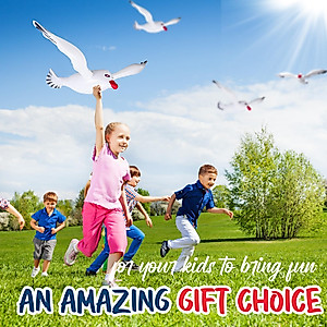 Foilswirl 6 Pcs Large Inflatable Seagull Ornaments 24.41 x 13.78 Inch Christmas Beach Party Decoration Flying Seagull Seabird Nautical Balloon for Tree Cruise Birthday Baby Shower Decor