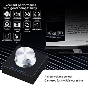USB Volume Control Knob，Multimedia Controller with One-Click Mute Function，Audio Adjuster Compatible with Win7/8/10/XP/Mac/Vista/Android/IOS
