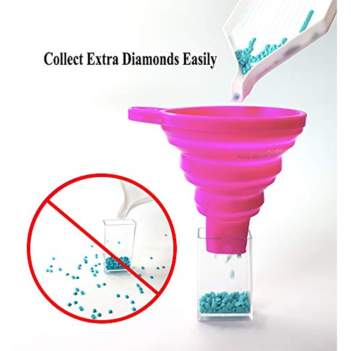 Diamond Painting Funnel Collapsible Silica Gel Diamond Painting Accessories Containers Organizer Storage Tools for Adults 2 Pack
