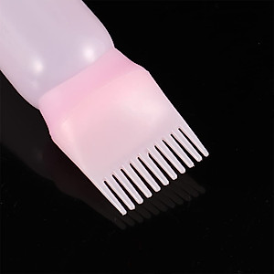 2PCS Root Comb Applicator Bottle, Empty Bottle Styling Tool Dyeing Shampoo Bottle, Hair Dye Applicator Brush Bottles Dyeing Shampoo Bottle (Purple&Pink)
