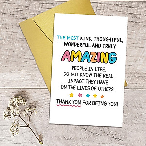 Qiliji Cute Thank You Card, Thank You Card for Friend Bestie, Appreciation Card for Family Partner Coworker Teacher Doctor Nurse, Thank You For Being Amazing