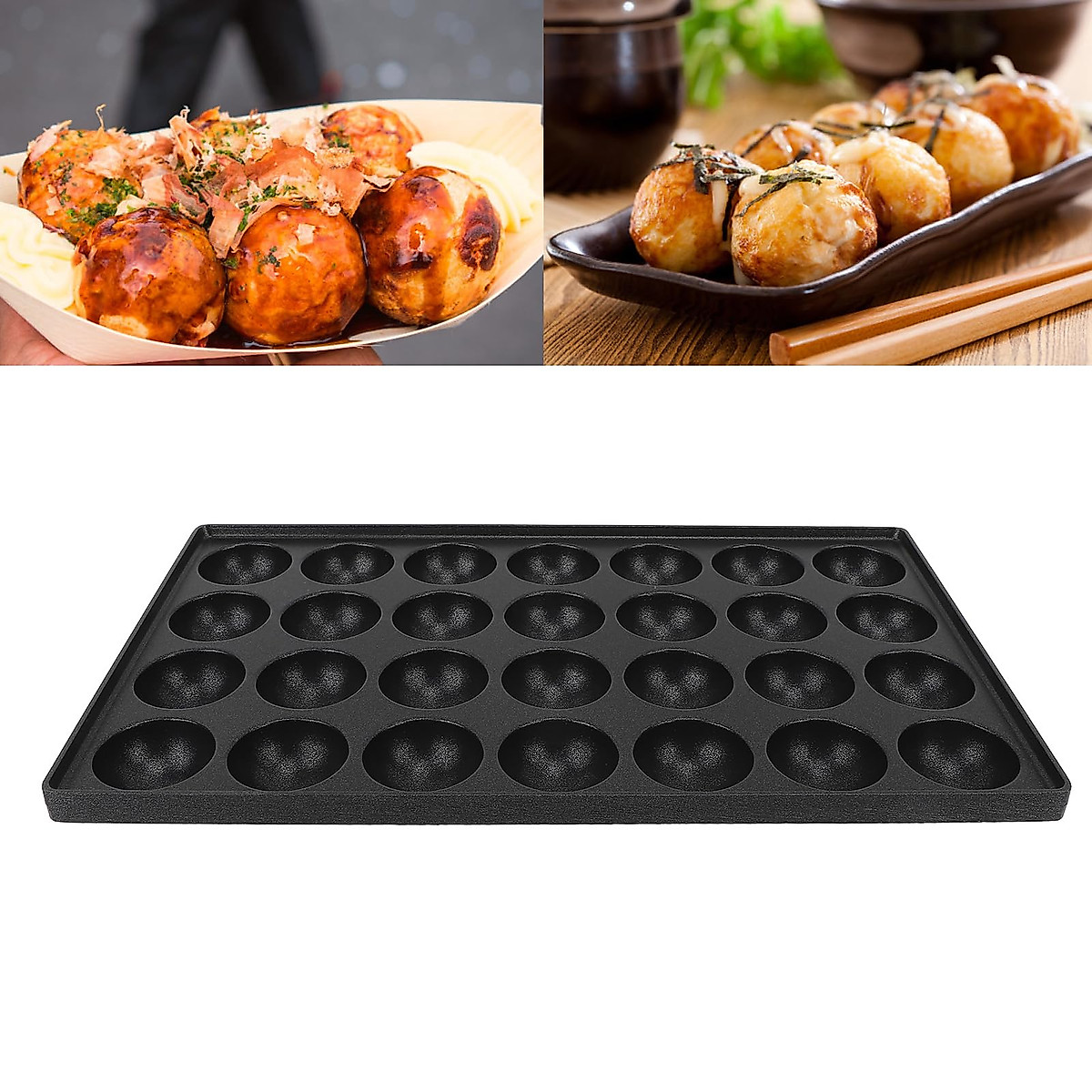 28 Holes Takoyaki Maker, Nonstick Aluminum Kitchen Frying Pan, Octopus Meatballs Baking Tray with Hole Diameter 4cm, Versatile Cooking Tray for Meat Balls, Quail Eggs