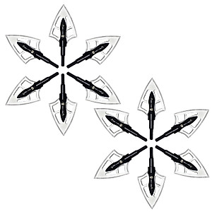 12Pcs Stainless Steel 100 Grain Broadheads 2 Blades Hunting Tips for Crossbow Compound Bow Archery Hunting