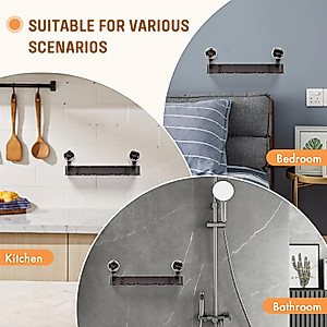 MEIGESI Acrylic Clear Suction Cup Shower Caddy, Detachable Wall-Mounted Storage Rack, No-Drill Shower Organizer, Removable Storage Rack for Bathroom/Kitchen/Bedroom, Gray Silver, 2 Pack