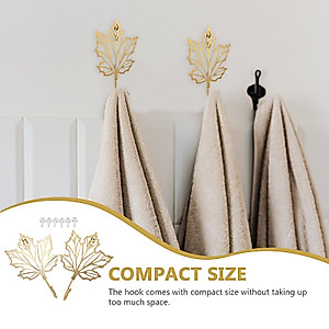 PRETYZOOM Hollow-Out Leaf Wall Hooks, Decorative Iron Hooks Wall Mounted Metal Coat Hooks for Coat Hats Towels, Single Prong Wall Mount Hangers for Closet, Bathroom