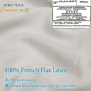 PHF 100% Linen Pillowcases Standard Size, Set of 2, No Insert, Washed French Flax Pillow Cases with Envelope Closure, Luxurious Breathable Comfy Pillow Shams, 20" X 26", No Filling, Linen Basic