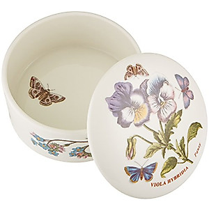 Portmeirion Botanic Garden Set of 3 Covered Boxes | 3.5 Inch Mini Boxes | Ideal for Storing Trinkets and Jewelry | Assorted Floral Motifs | Dishwasher Safe