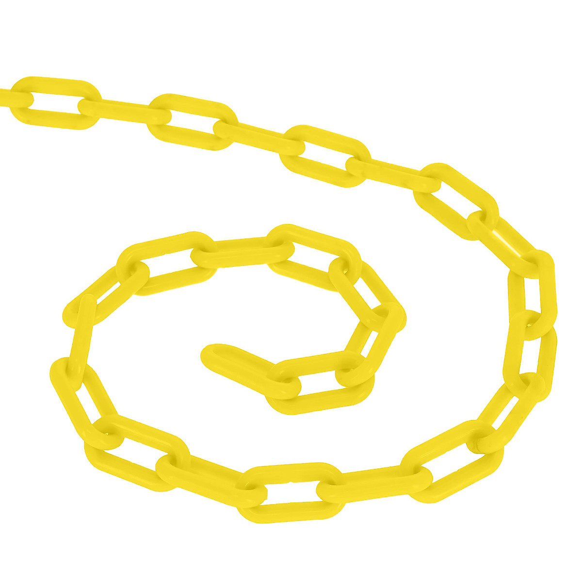 BISupply Yellow Plastic Chain Links - 125ft x 2in Plastic Barrier Chain for Safety Crowd Control or Plastic Links Halloween Decor Chains for Costumes