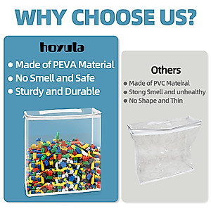 Hoyula 6 Pack Transparent Toy Storage Bag, Clear Toy Organizer Case with Zipper for Blocks Set, Puzzles, Small Toys
