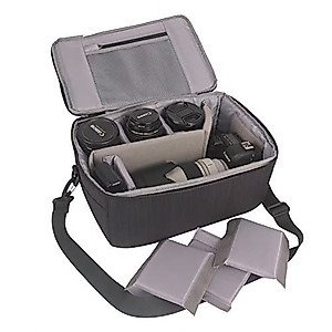 Koolertron Camera Case Dslr Camera Insert Bag Purse Universal Liner Lens Pouch Partition Protective Cover Waterproof Sleeve for Cannon/Nikon/Sony (Black)